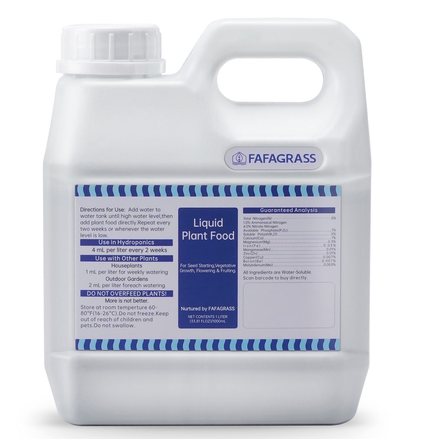 Hydroponic Nutrients (1 Liter=0.26gal) Liquid Fertilizer Plant Food In ...